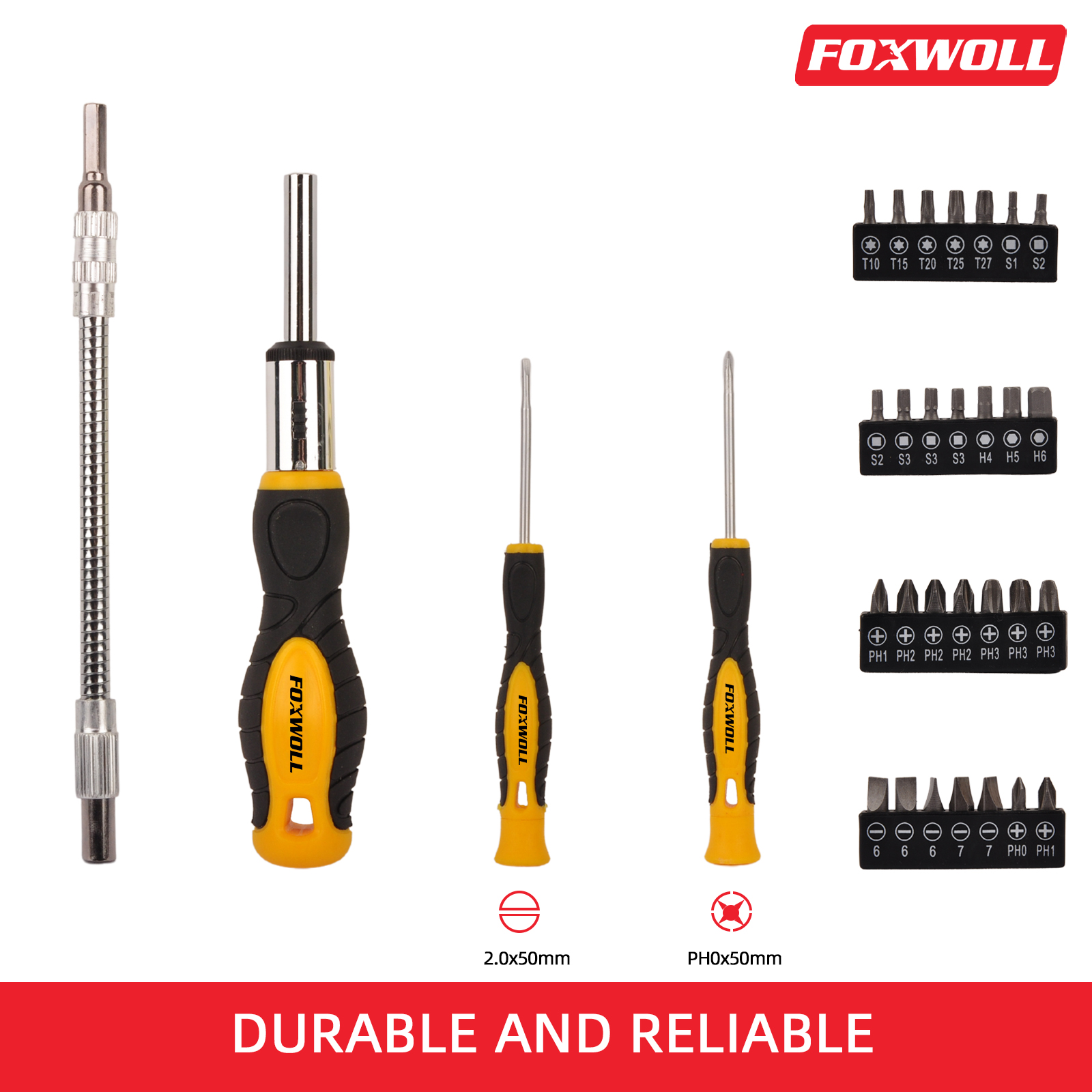 32pcs Precision Screwdriver Set with Ratchet Screwdriver - FOXWOLL