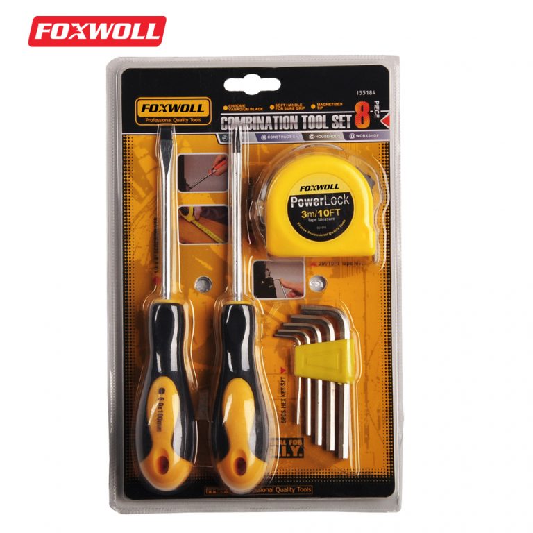 Screwdriver Set 8pcs with Tape Measure and Hex Key - FOXWOLL