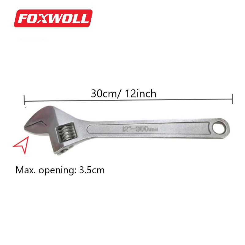 Adjustable wrench 12-inch Length for Industrial or DIY Use - FOXWOLL