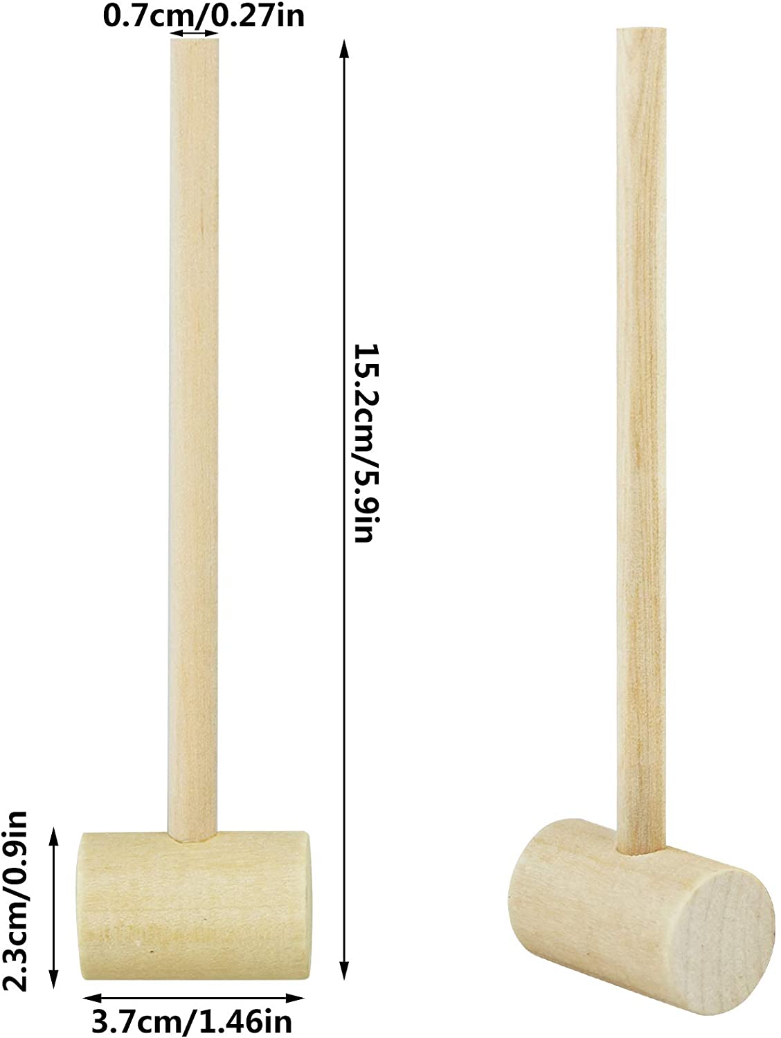 Mini Wooden Hammer for Kids Craft Toys Tool - FOXWOLL