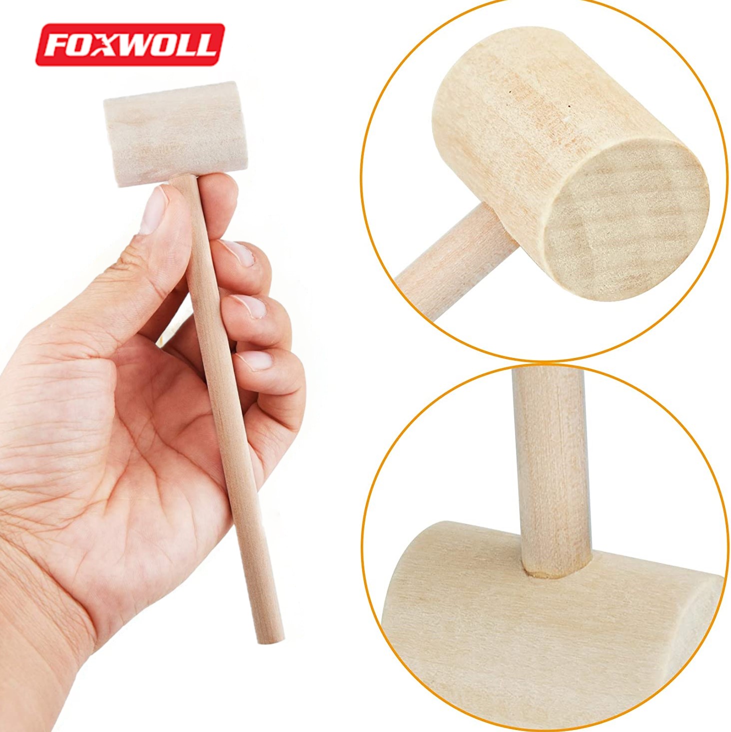 Mini Wooden Hammer for Kids Craft Toys Tool - FOXWOLL