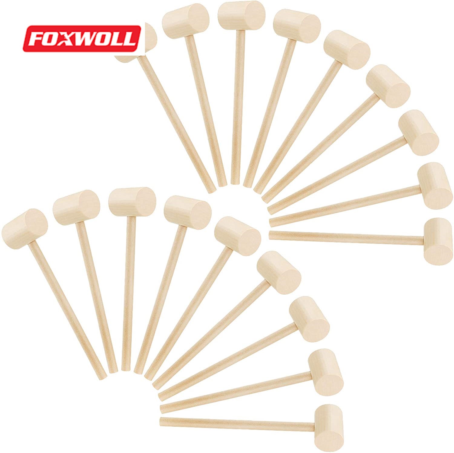 18 Pieces Mini Wooden Hammer Cracking Craft Toys for Kids - FOXWOLL