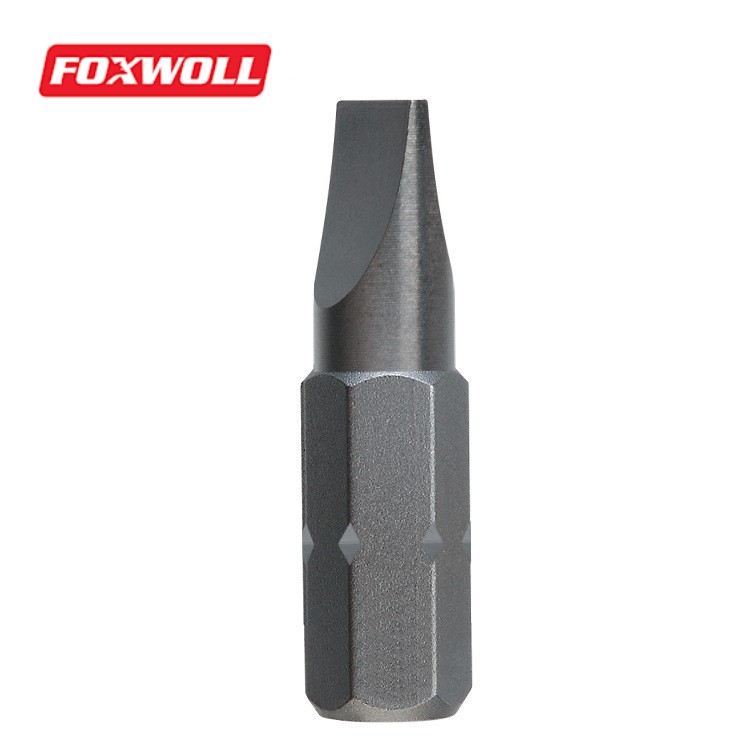 Screwdriver bit 25mm Slotted Flat head 1/4 Inch Hex Shank - FOXWOLL