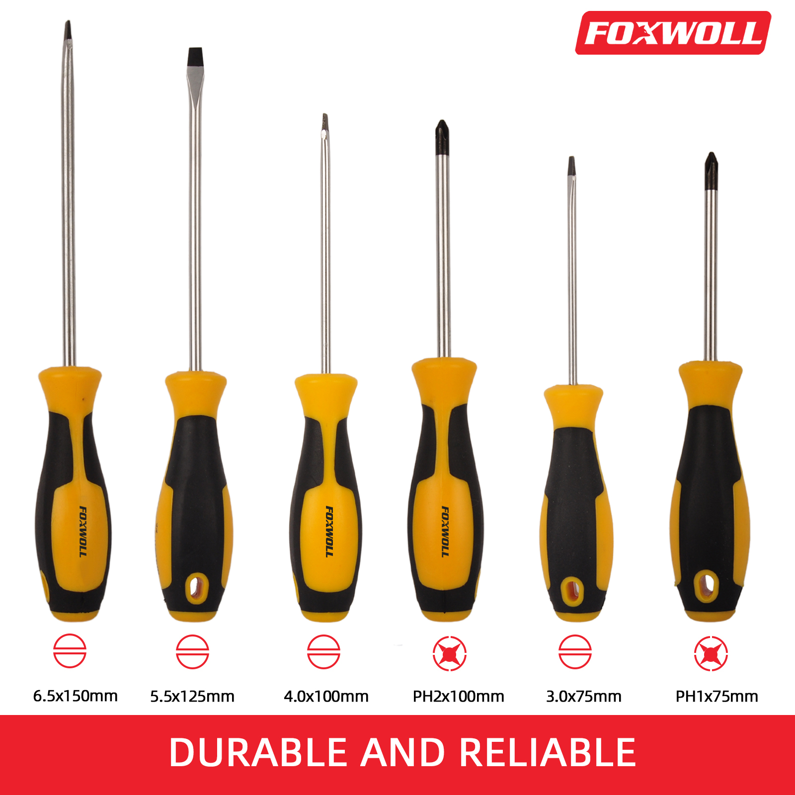 Phillips Screwdriver Bulk Ph2x100mm Cross Head - FOXWOLL