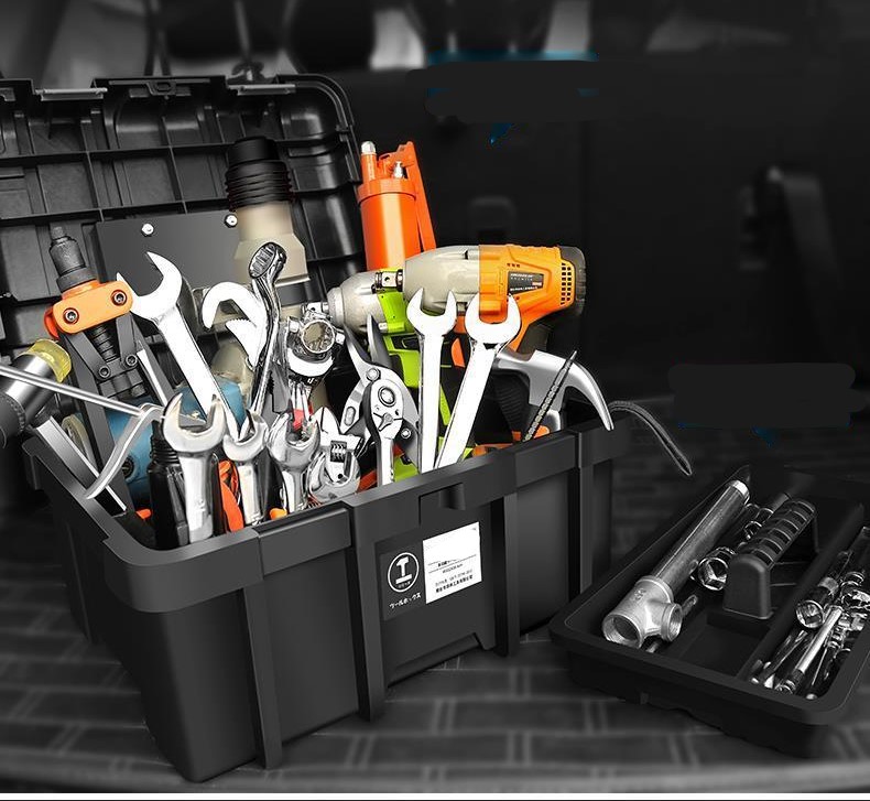Large Plastic Tool Box Plastic Tool Case - FOXWOLL Large Plastic Tool Box Plastic Tool Case - FOXWOLL