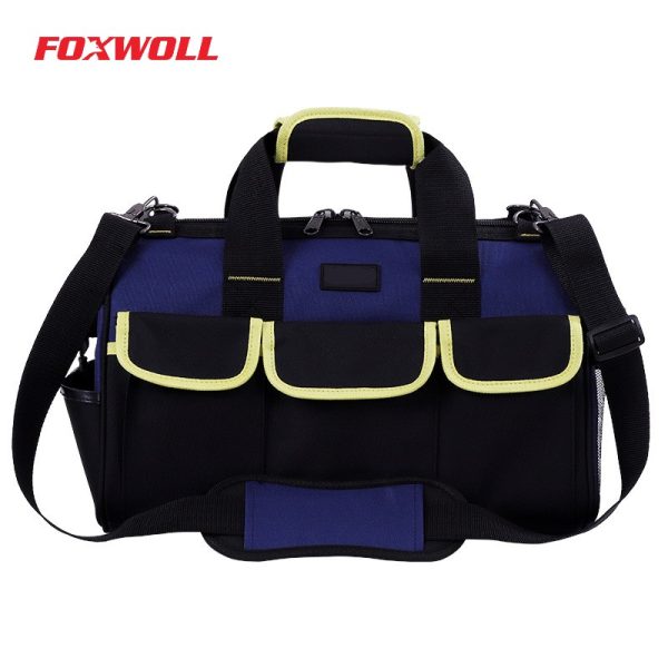 Tool Bag Wide Mouth Tool Tote with Safety Reflective Straps - FOXWOLL