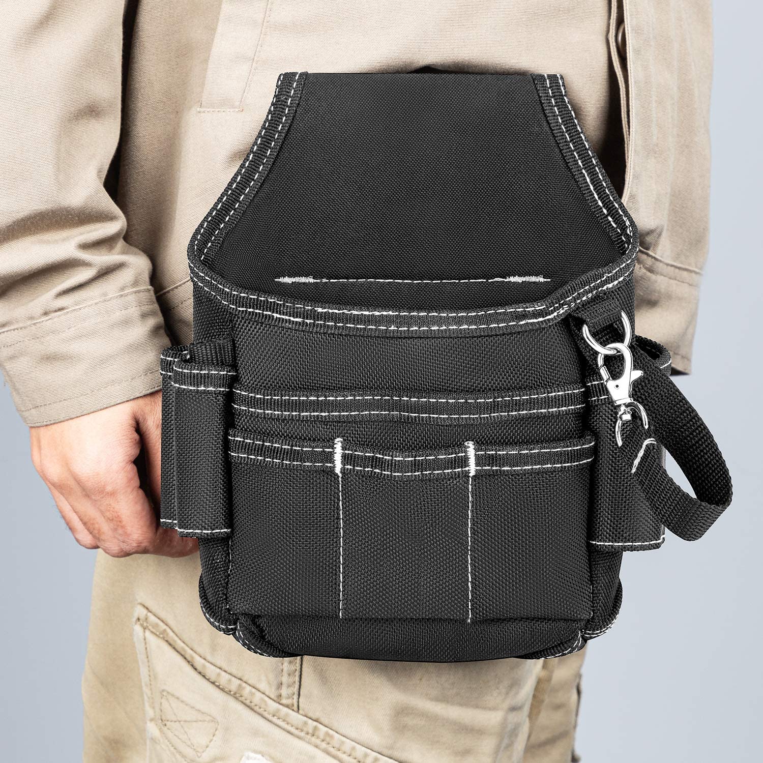 Tool Pouch with 5 Pockets and 8 Loops Small Tool Pouch - FOXWOLL