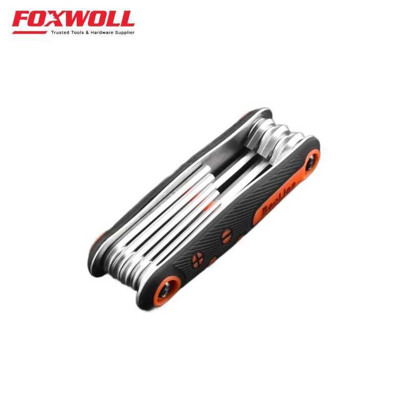 8-Piece Plastic with Tpr Grip Metric Folding Hex Key Set - FOXWOLL