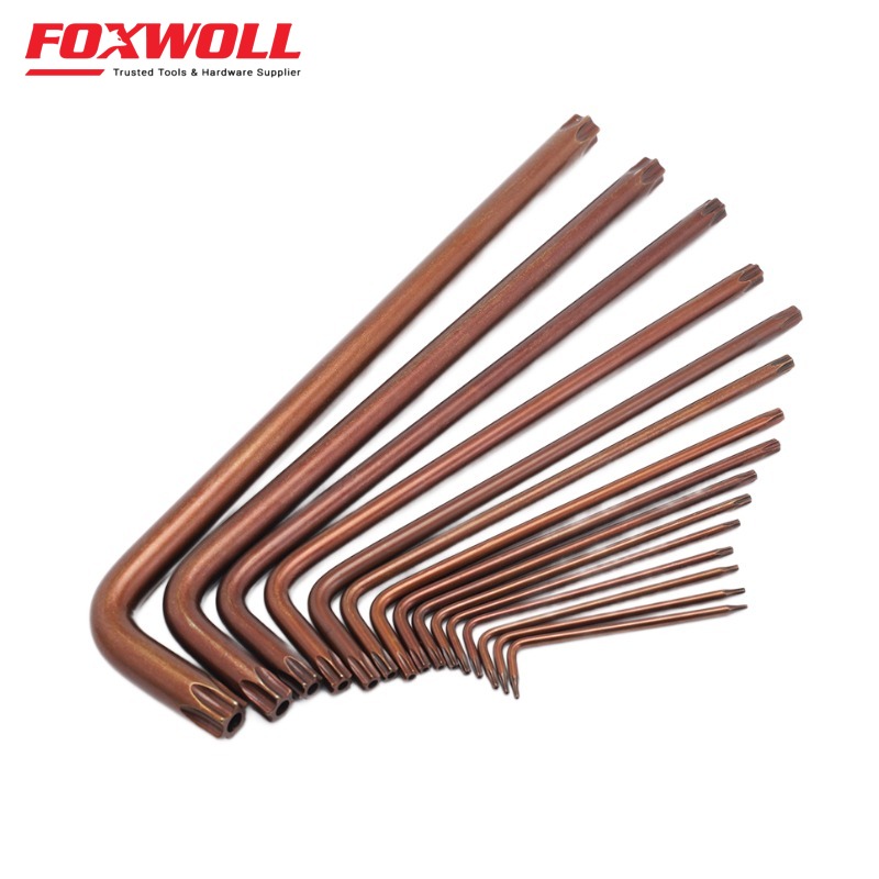 L Handle Medium-length Bronze Torx Hex Key T10-T50 - FOXWOLL