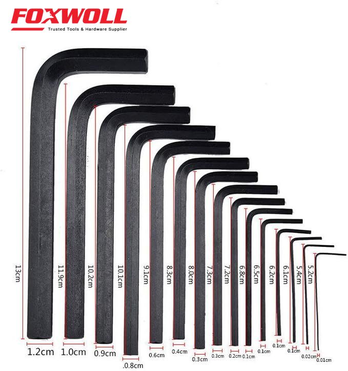 30PCS L-Handle Metric Inch Chrome Oxide Hex Key Set - FOXWOLL