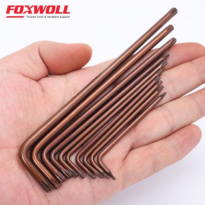 L Handle Medium-length Bronze Torx Hex Key T10-T50 - FOXWOLL