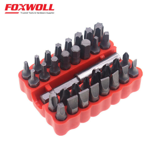 33pc Security Bit Set 1/4 Inch Hex Shank Screwdriver Bit Set - FOXWOLL