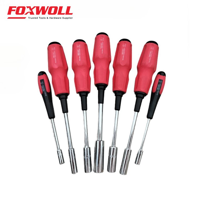 8Pcs Comfortable Grip Hollow-Shaft Hex Nut Driver Set - FOXWOLL