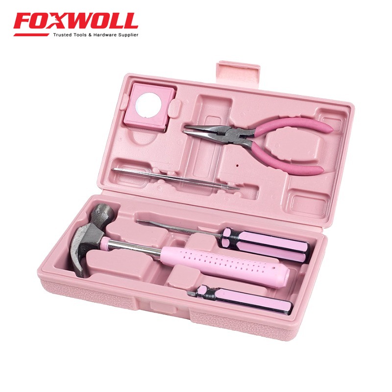 Pink Tool Set Women Kit Mini Ladies Box Screwdriver - FOXWOLL