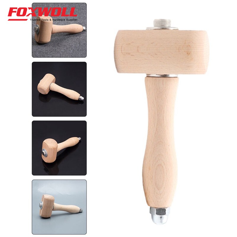 Leather DIY Beech Round Hammer Log Hole Punching Hammer - FOXWOLL