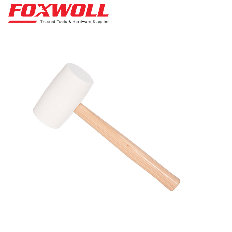 Double Headed Black and White Fiberglass Handle Rubber Mallet - FOXWOLL